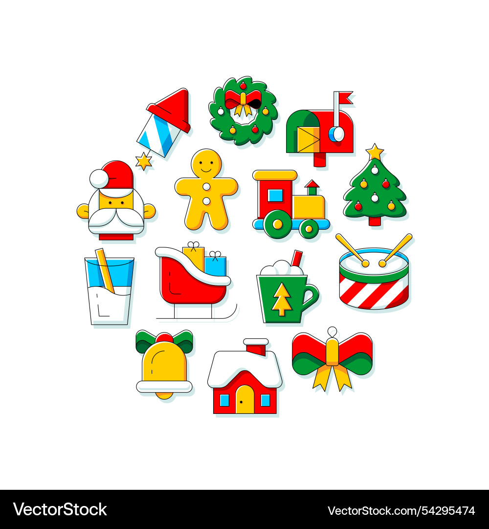 Christmas icons Royalty Free Vector Image - VectorStock