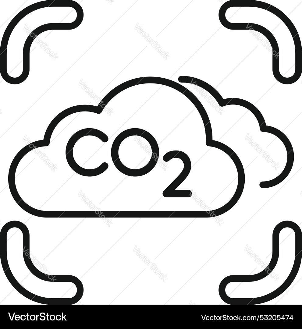 Co2 cloud emission detection system icon showing Vector Image