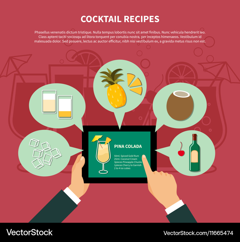 Cocktail recipe template Royalty Free Vector Image