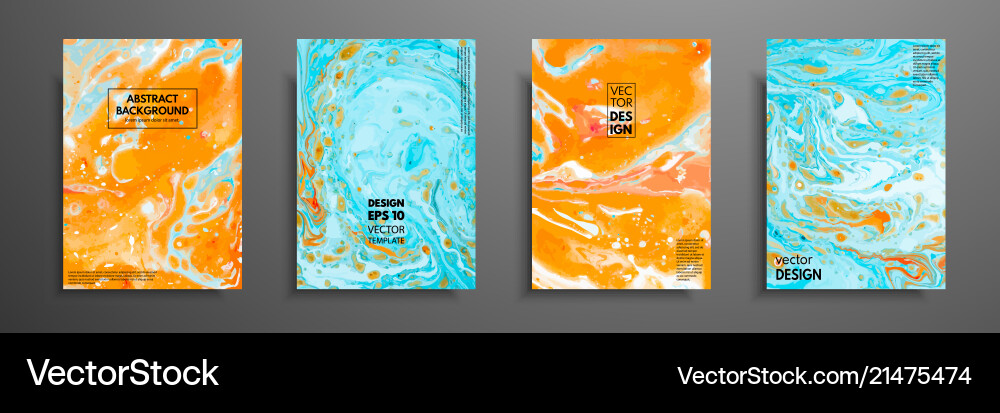 Colorful covers design set with textures closeup Vector Image