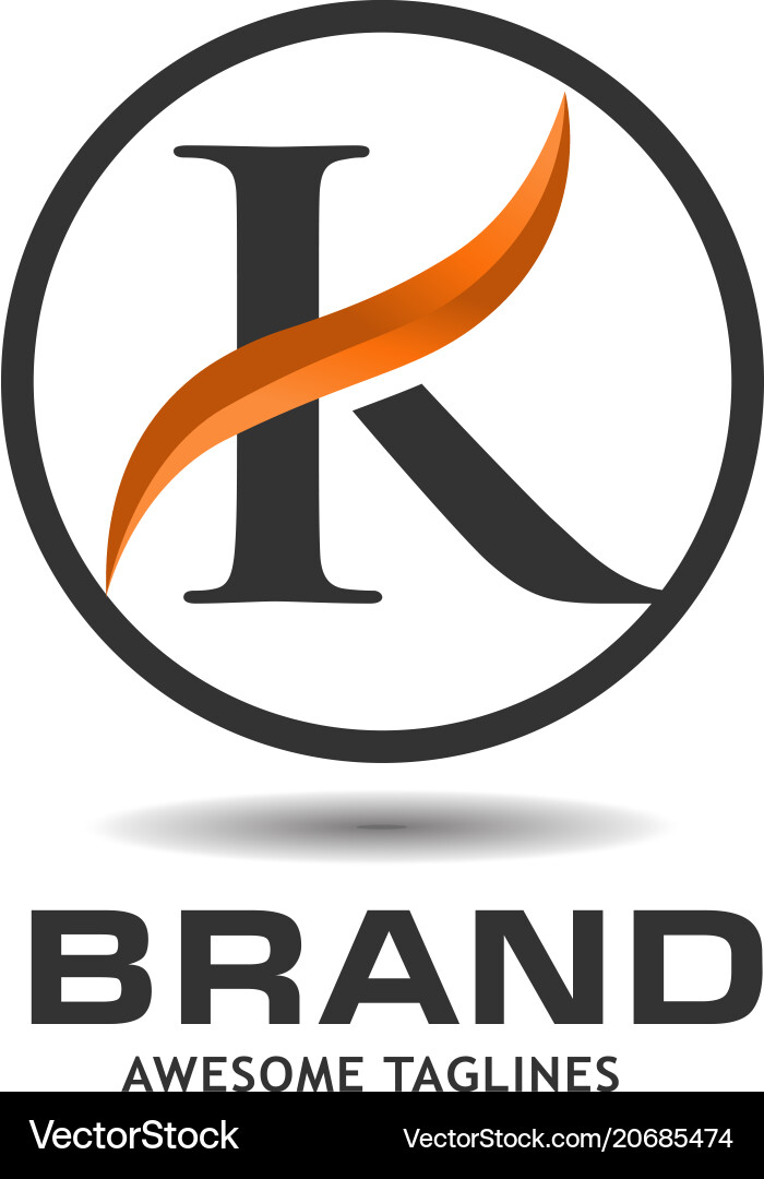 Corporate letter k swoosh logo Royalty Free Vector Image