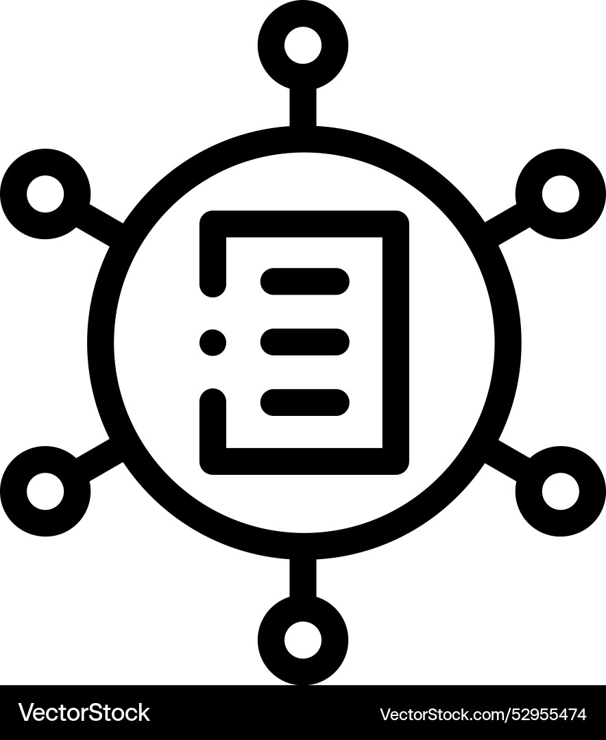 Data network icon thin linear style design Vector Image Data network icon thin linear style design Vector Image