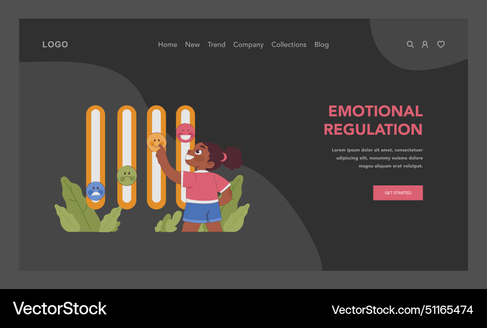Emotional regulation concept flat Royalty Free Vector Image