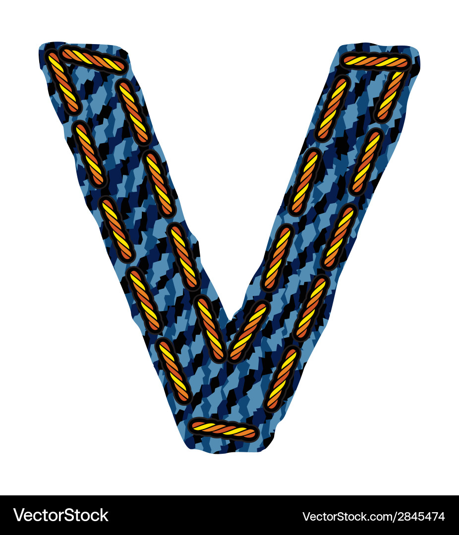 Farmerke tekstura slovo v resize Royalty Free Vector Image
