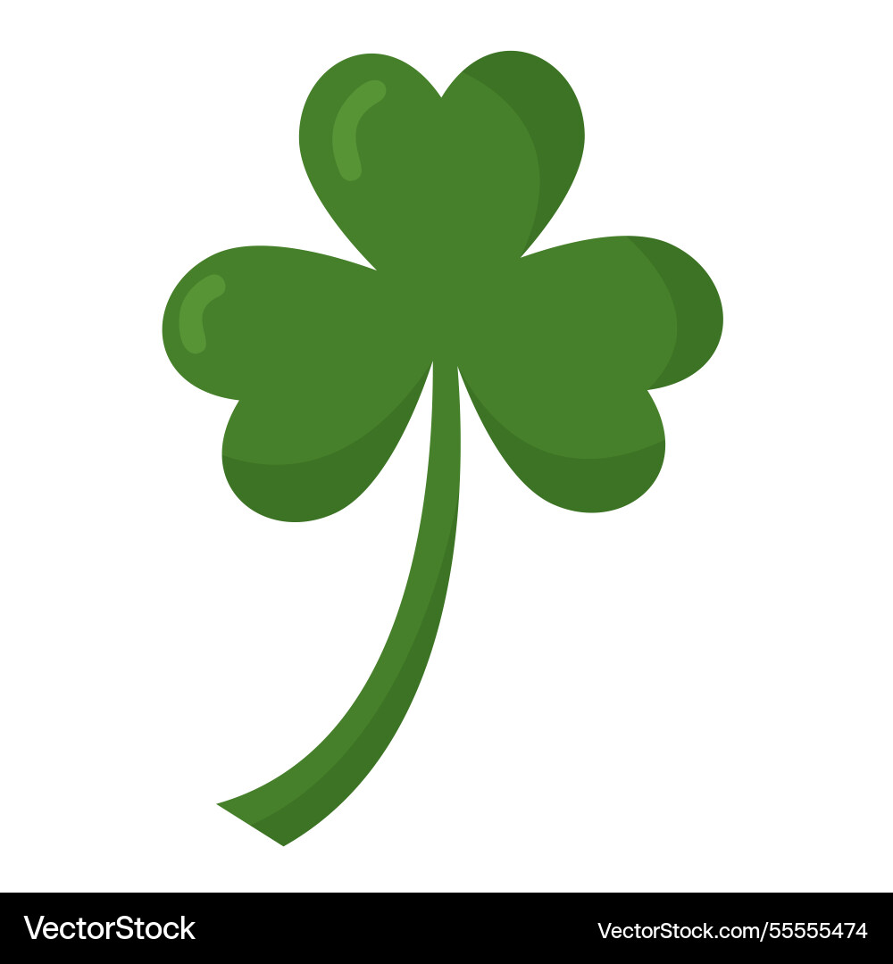 Flat of green shamrock Royalty Free Vector Image