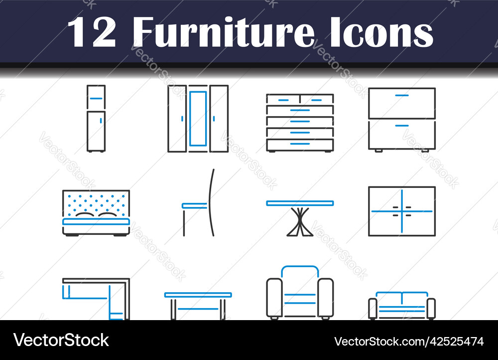 Furniture icon set Royalty Free Vector Image - VectorStock