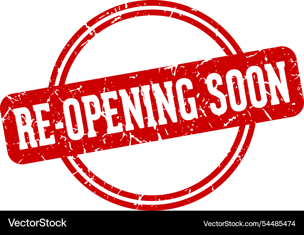 Re-opening soon stamp Royalty Free Vector Image