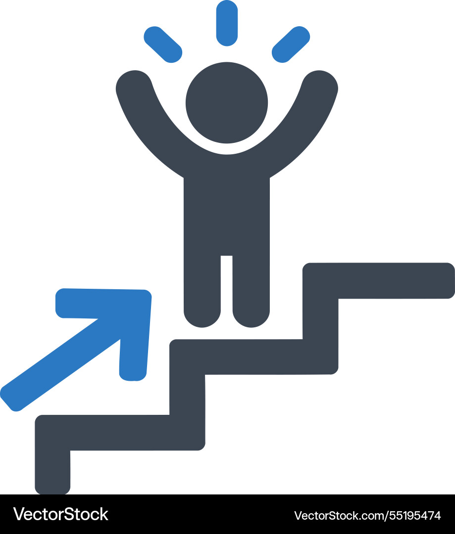 Success stairs icon Royalty Free Vector Image - VectorStock