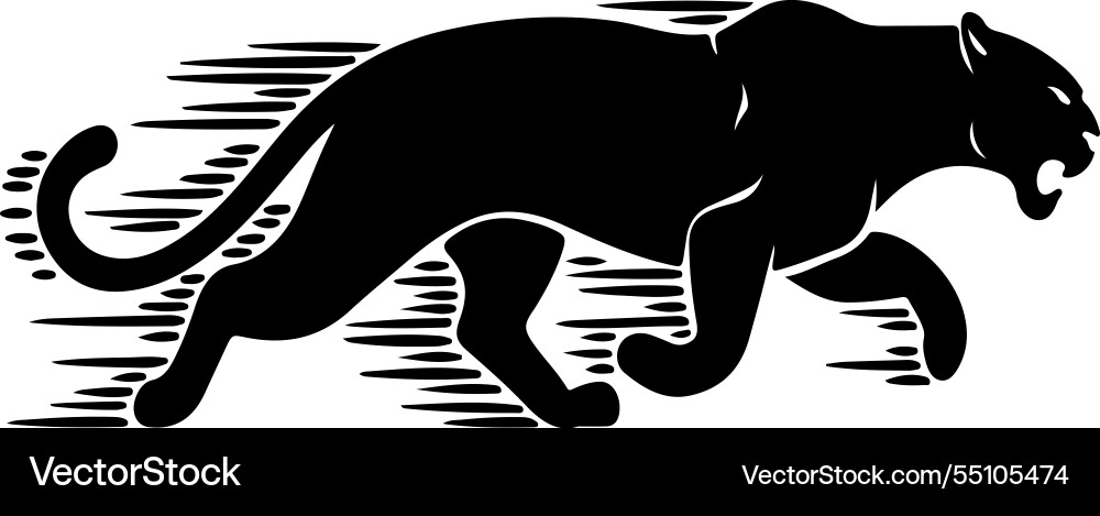 Swift panther running Royalty Free Vector Image