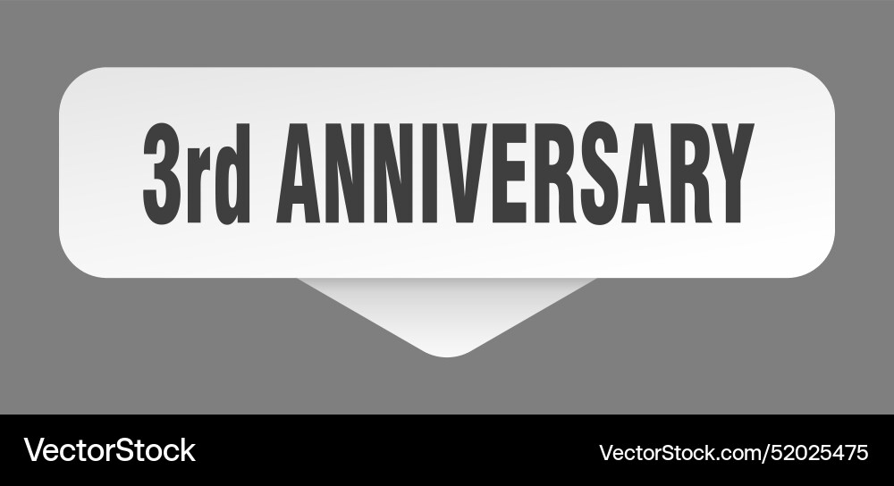 3rd anniversary sticker sign Royalty Free Vector Image