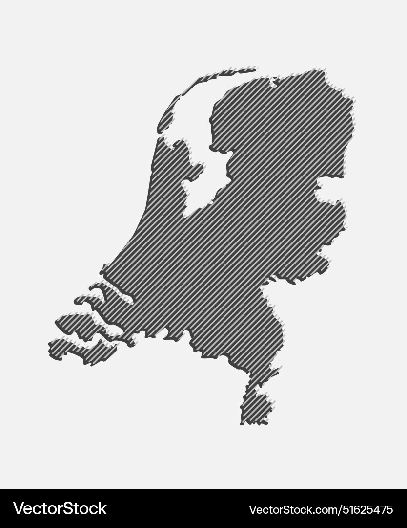 Abstract map netherlands parallel grey lines Vector Image