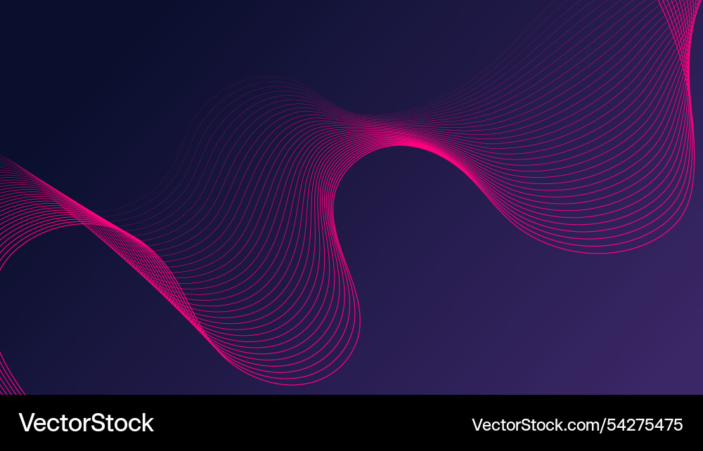 Abstract pink waves on dark blue background Vector Image