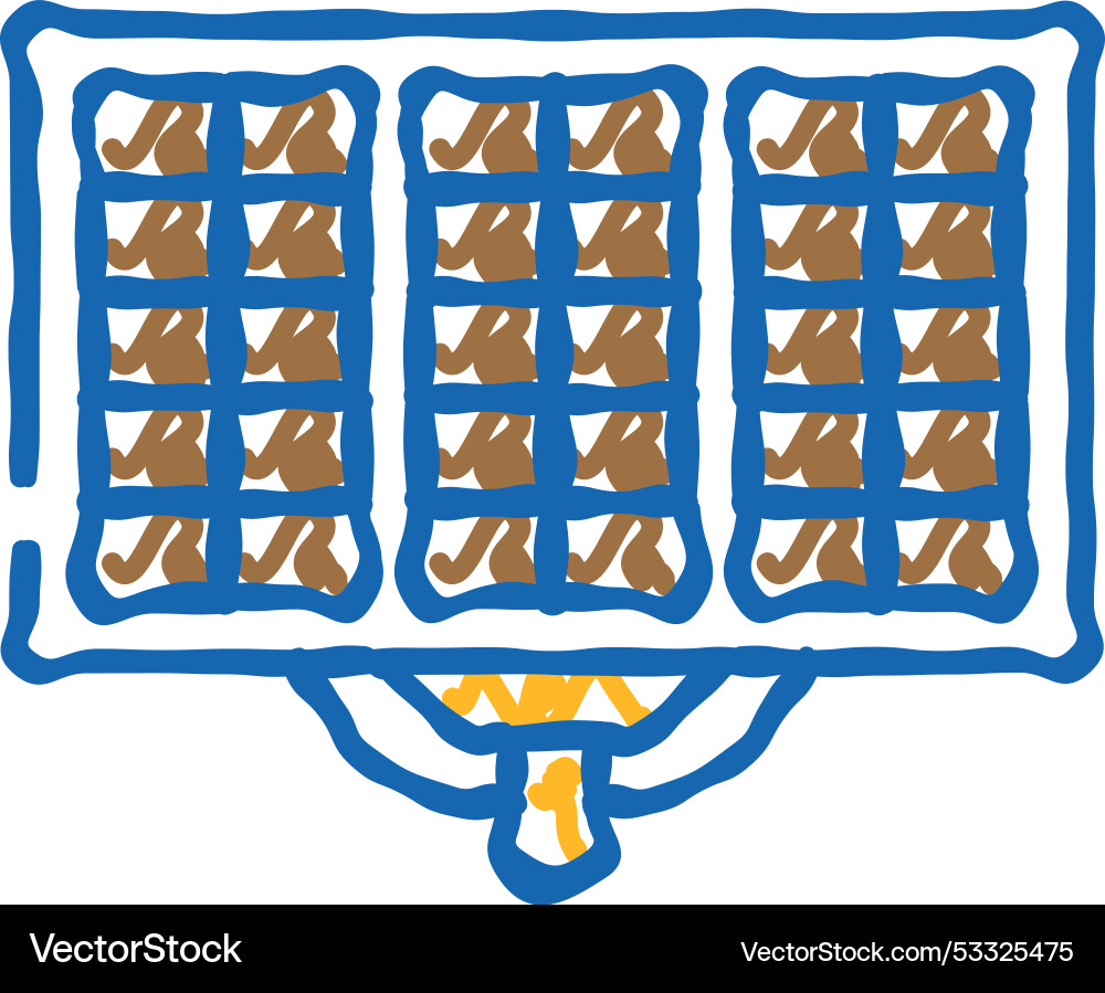 Array solar panel icon doodle Royalty Free Vector Image