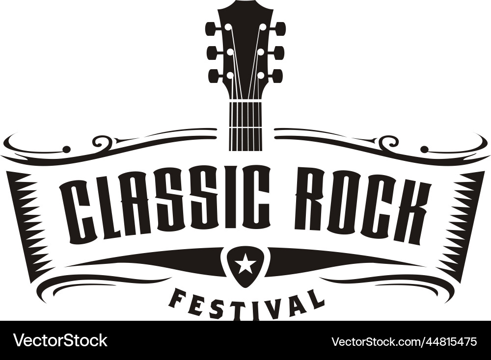 Classic Rock Festival Logo Royalty Free Vector Image
