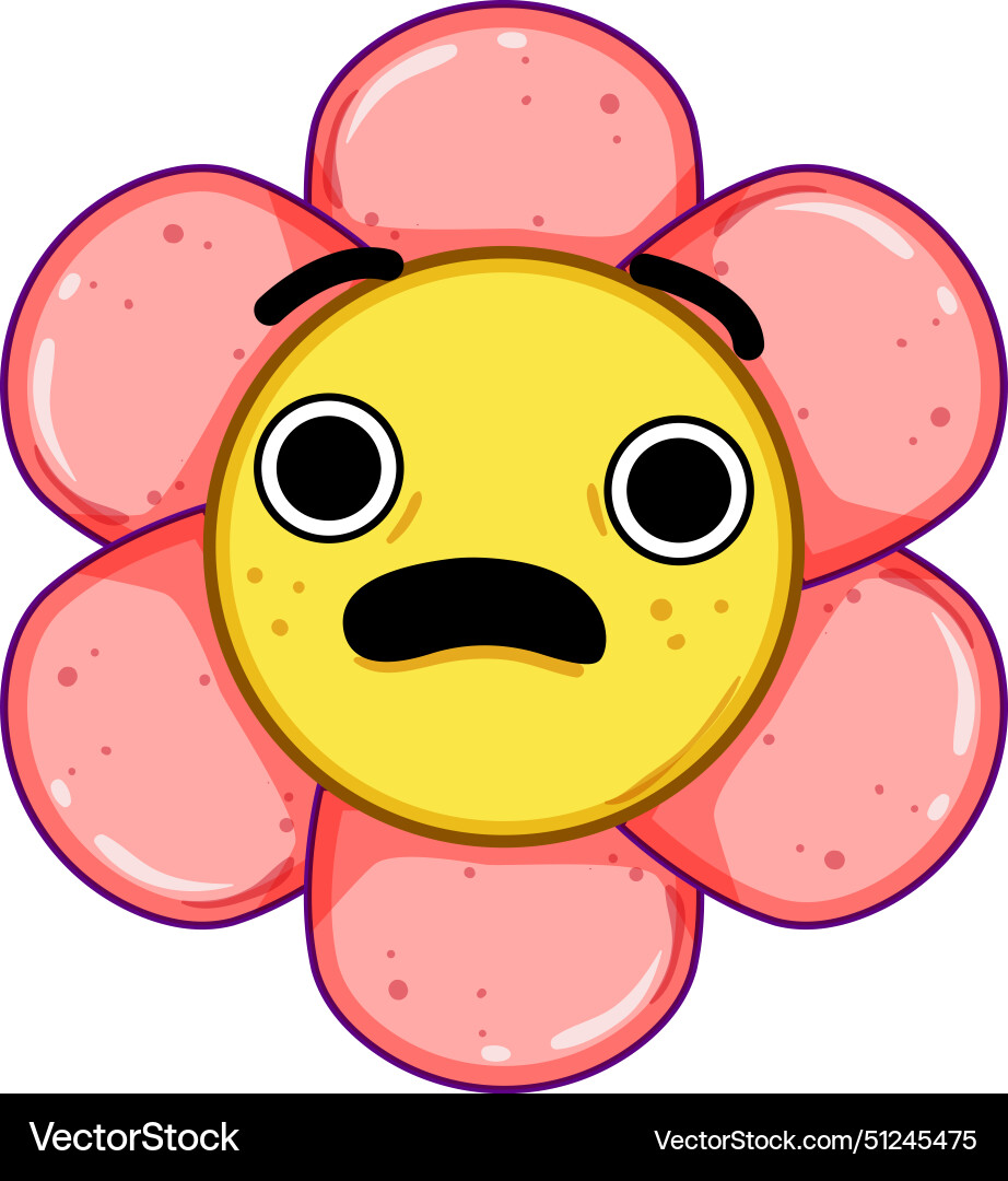 Cute flower character cartoon Royalty Free Vector Image