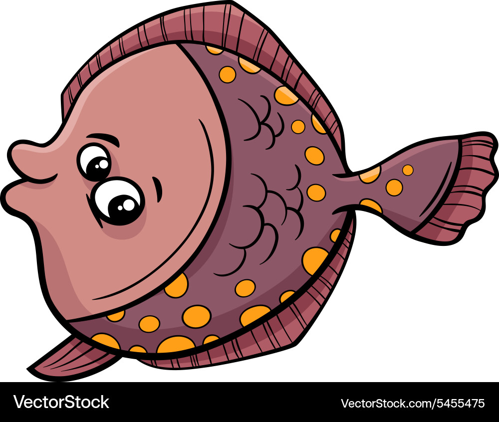 Flounder fish cartoon Royalty Free Vector Image