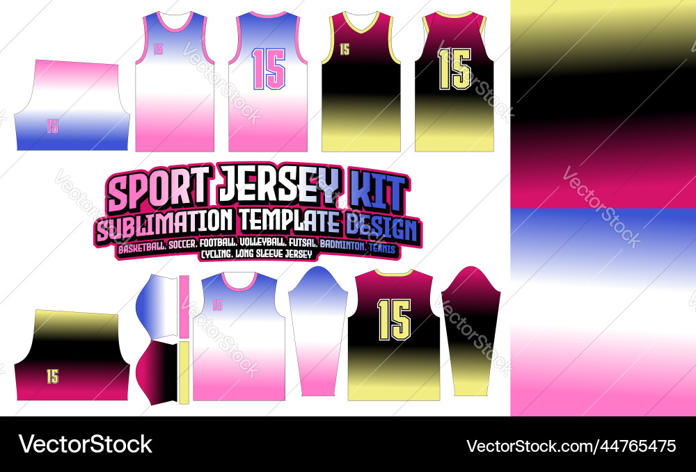 Gradient jersey sport wear sublimation pattern Vector Image