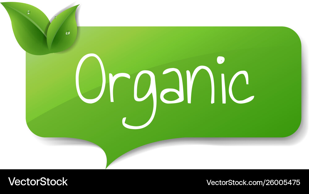 Green organic label isolated white background Vector Image