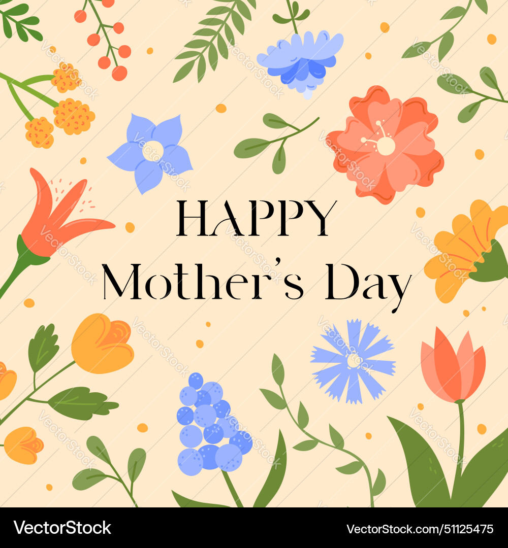 Happy mothers day square Royalty Free Vector Image