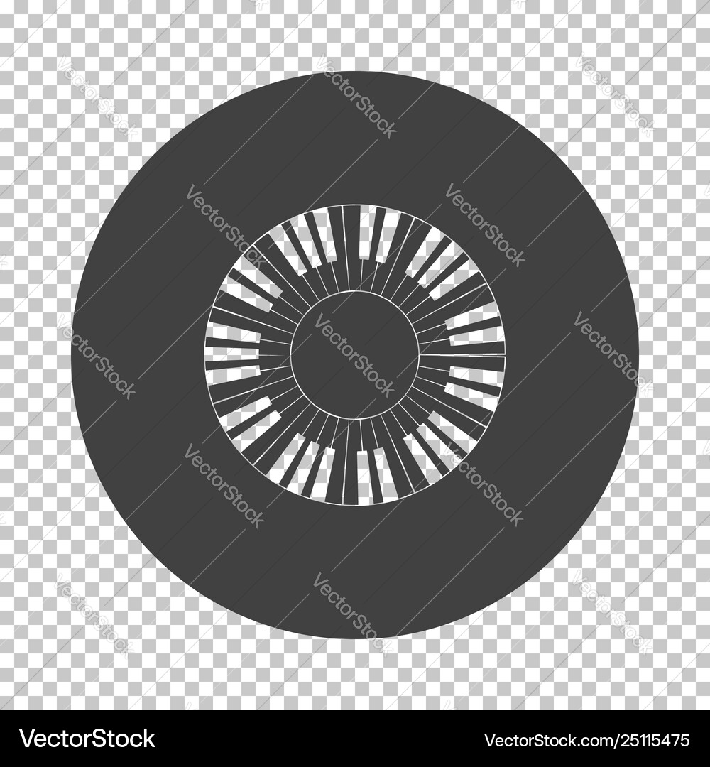 Piano circle keyboard icon Royalty Free Vector Image