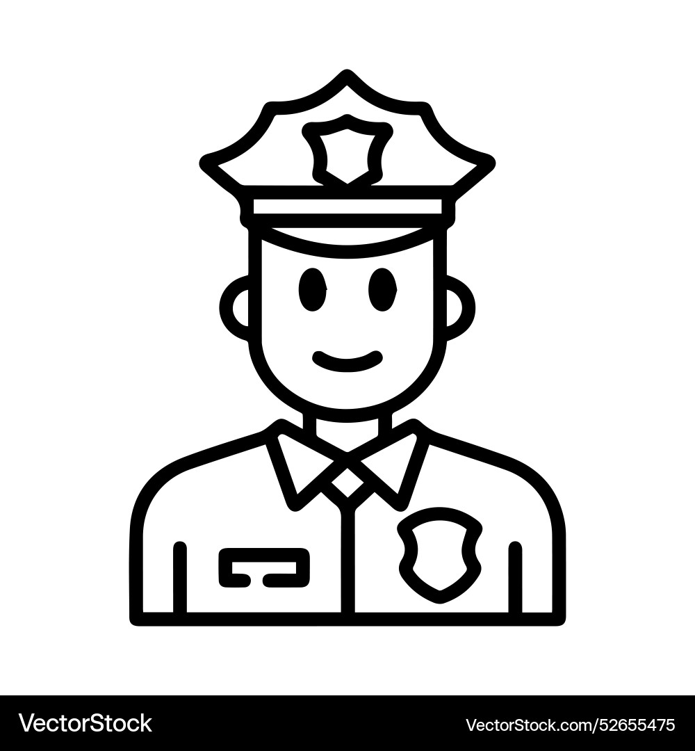 Policeman icon or modern line symbol art Vector Image