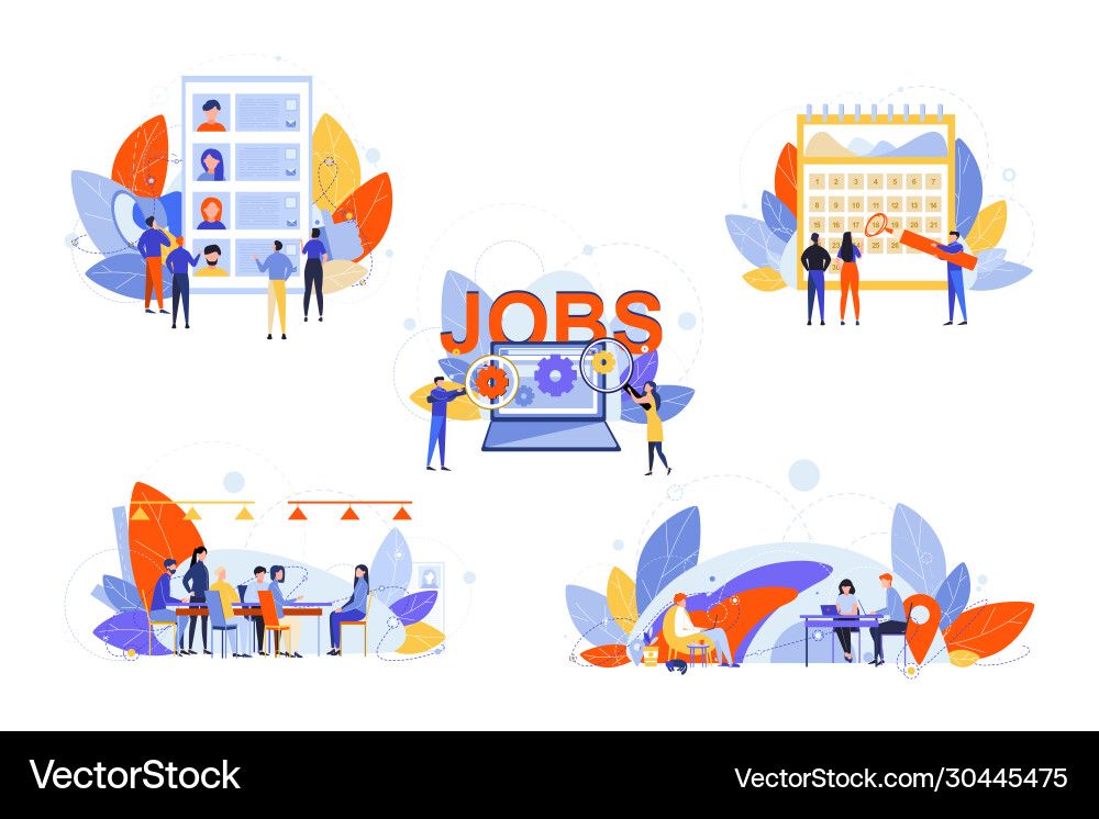 Recruitment hr management job interview Royalty Free Vector