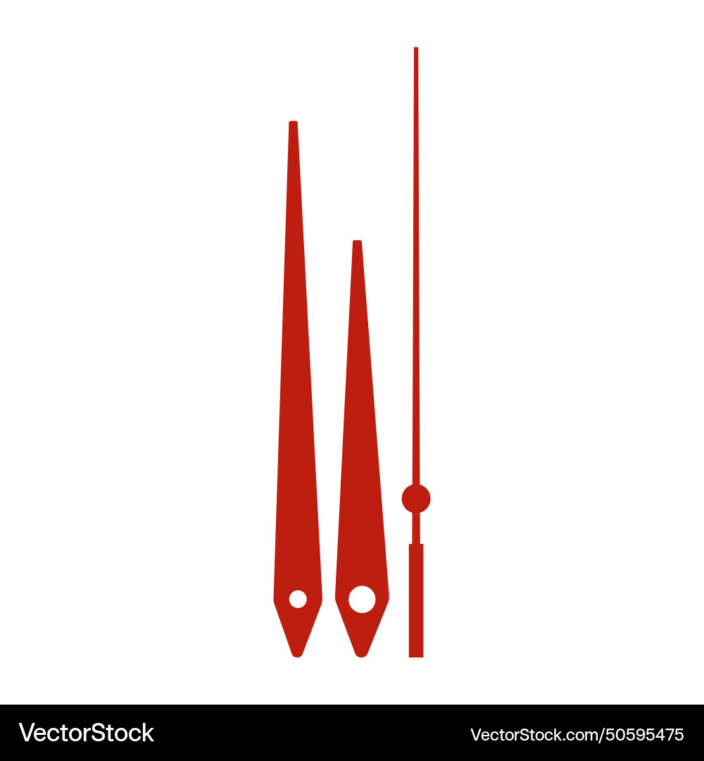 Red clock hands isolated on white background Vector Image