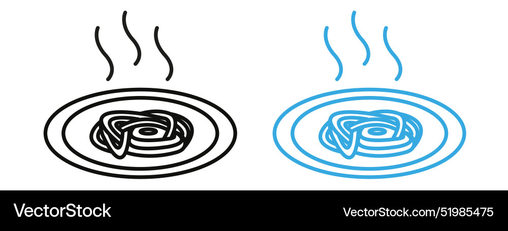 Spaghetti pasta icon mark in filled style Vector Image