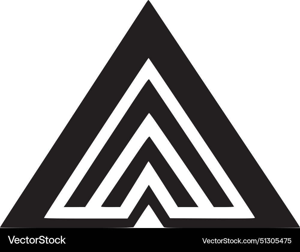 Triangle - black and white isolated icon Vector Image