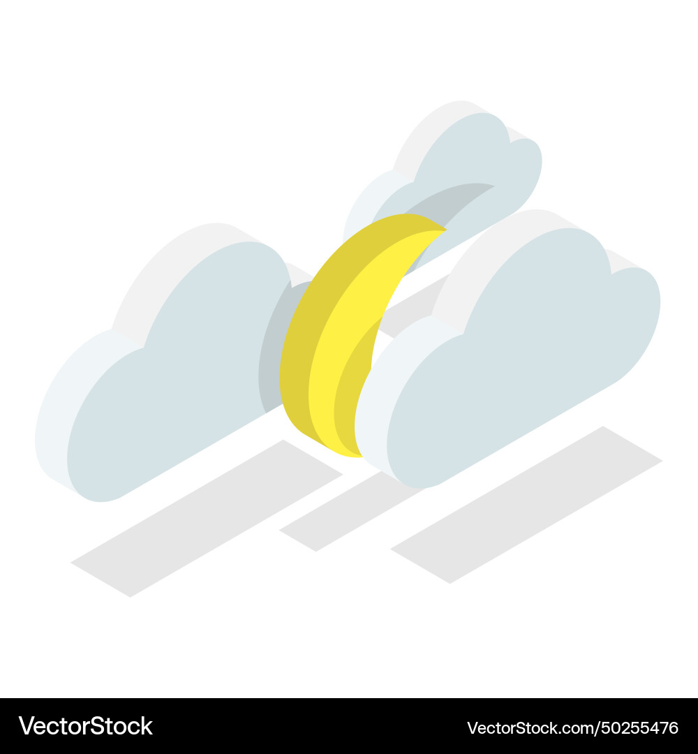 3d isometric flat set of weather forecast Vector Image