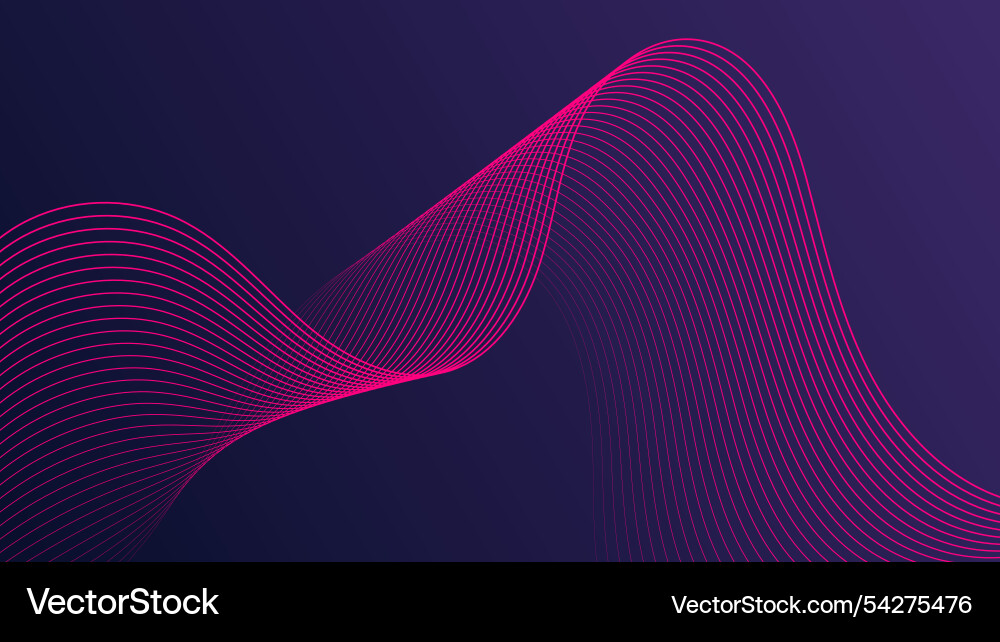 Abstract pink waves on dark blue background Vector Image