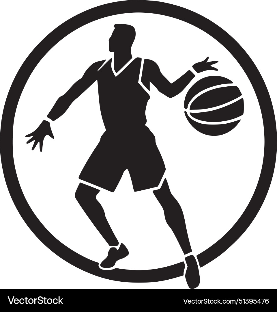 Basketball - black and white Royalty Free Vector Image