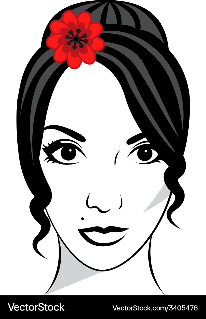 Beautiful female face Royalty Free Vector Image