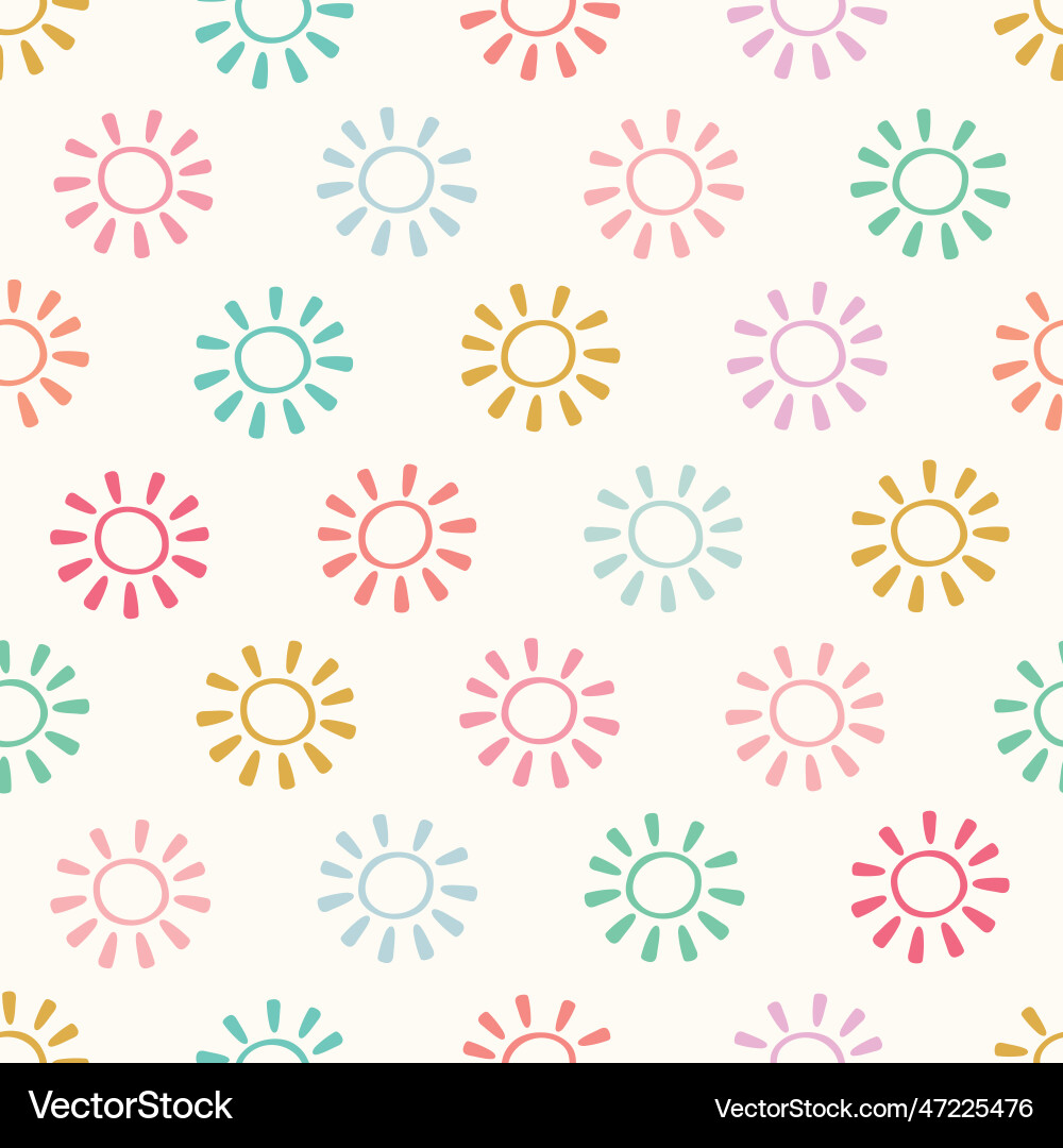 Cheerful Sunshine Pattern Royalty Free Vector Image