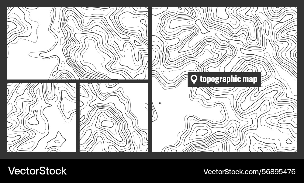Colorful topographic map sets with contour lines Vector Image