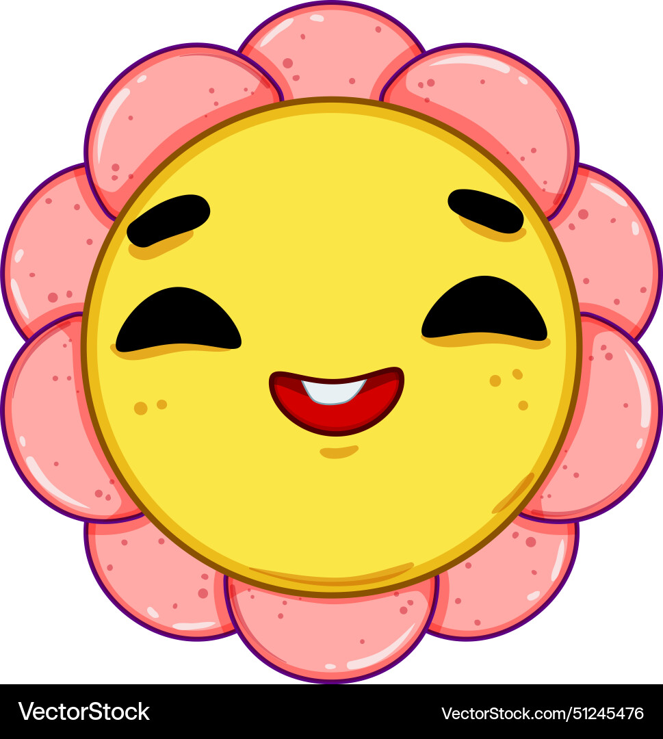 Comic flower character cartoon Royalty Free Vector Image