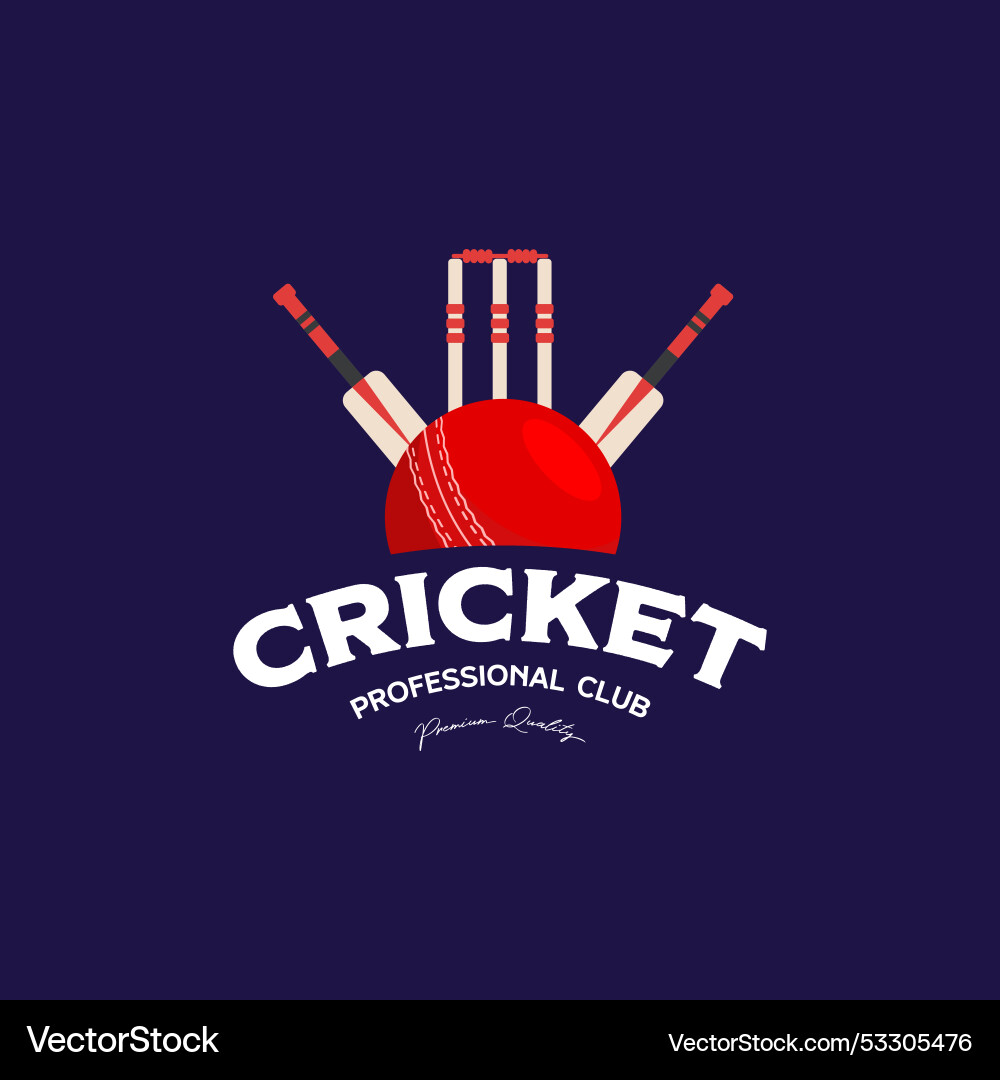 Cricket ball element logo template and minimalist Vector Image