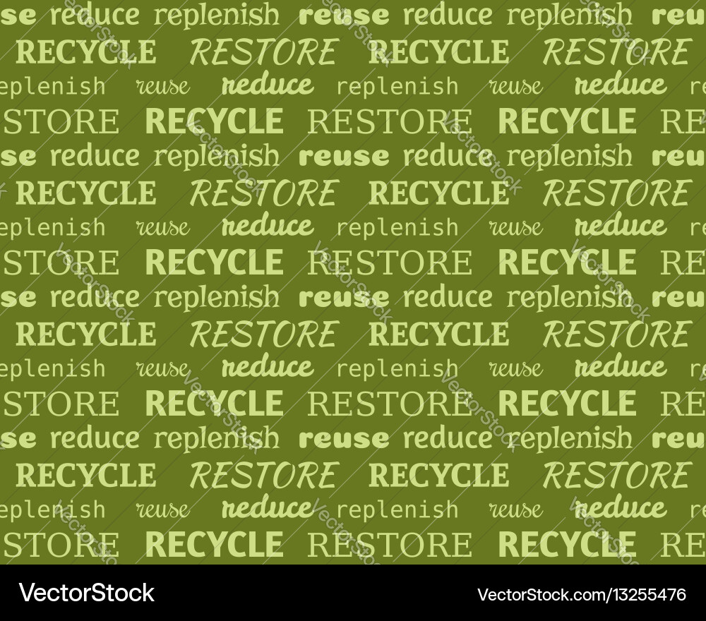 Eco Renewal Typography Pattern Royalty Free Vector Image