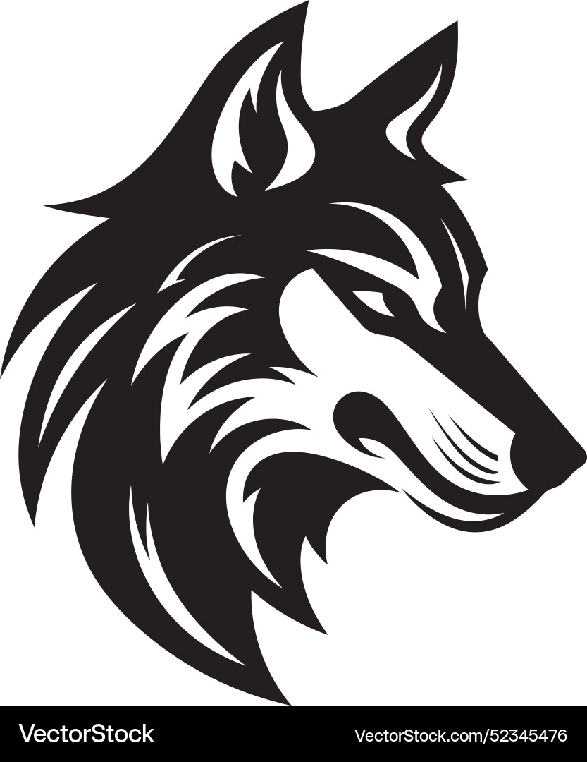 Ethereal wolf spirit wilderness black graphic Vector Image