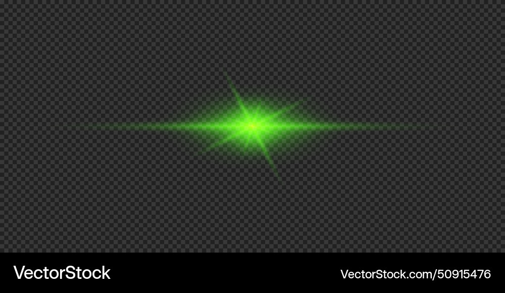 Green horizontal light effect of lens flares Vector Image