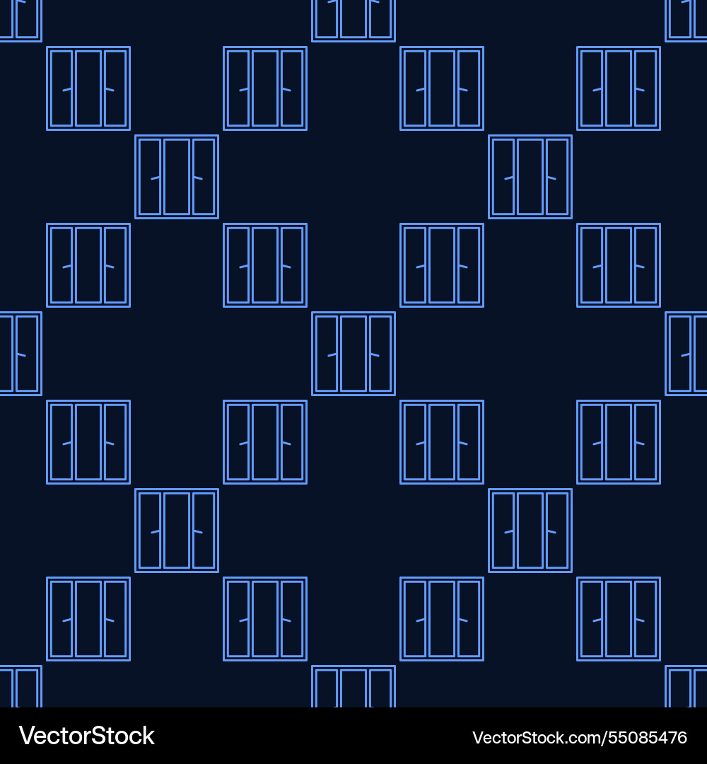 Home closed window thin line seamless pattern Vector Image