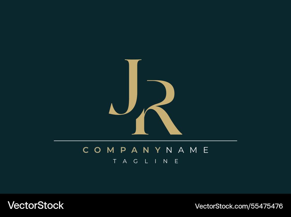 Jr abstract logo design Royalty Free Vector Image