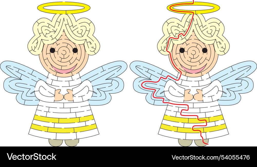 Kleine Engel maze Lizenzfreies Vektorbild - VectorStock