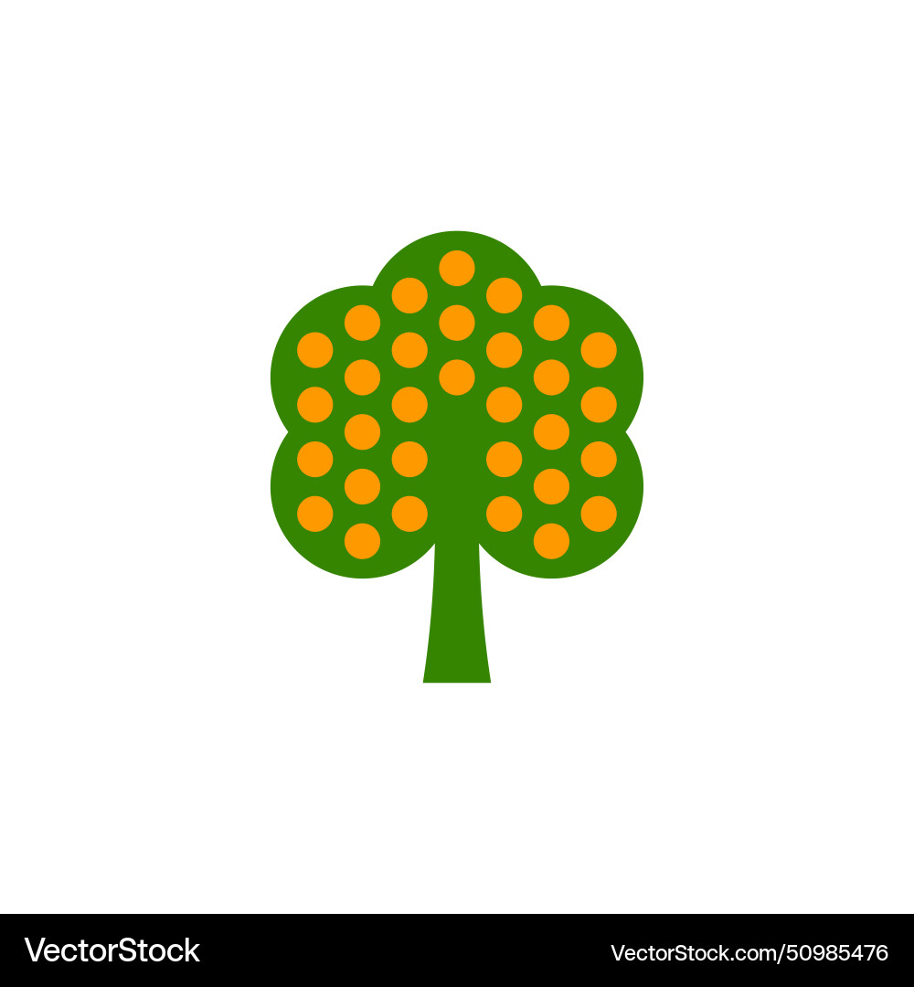 Orange tree plant logo icon Royalty Free Vector Image
