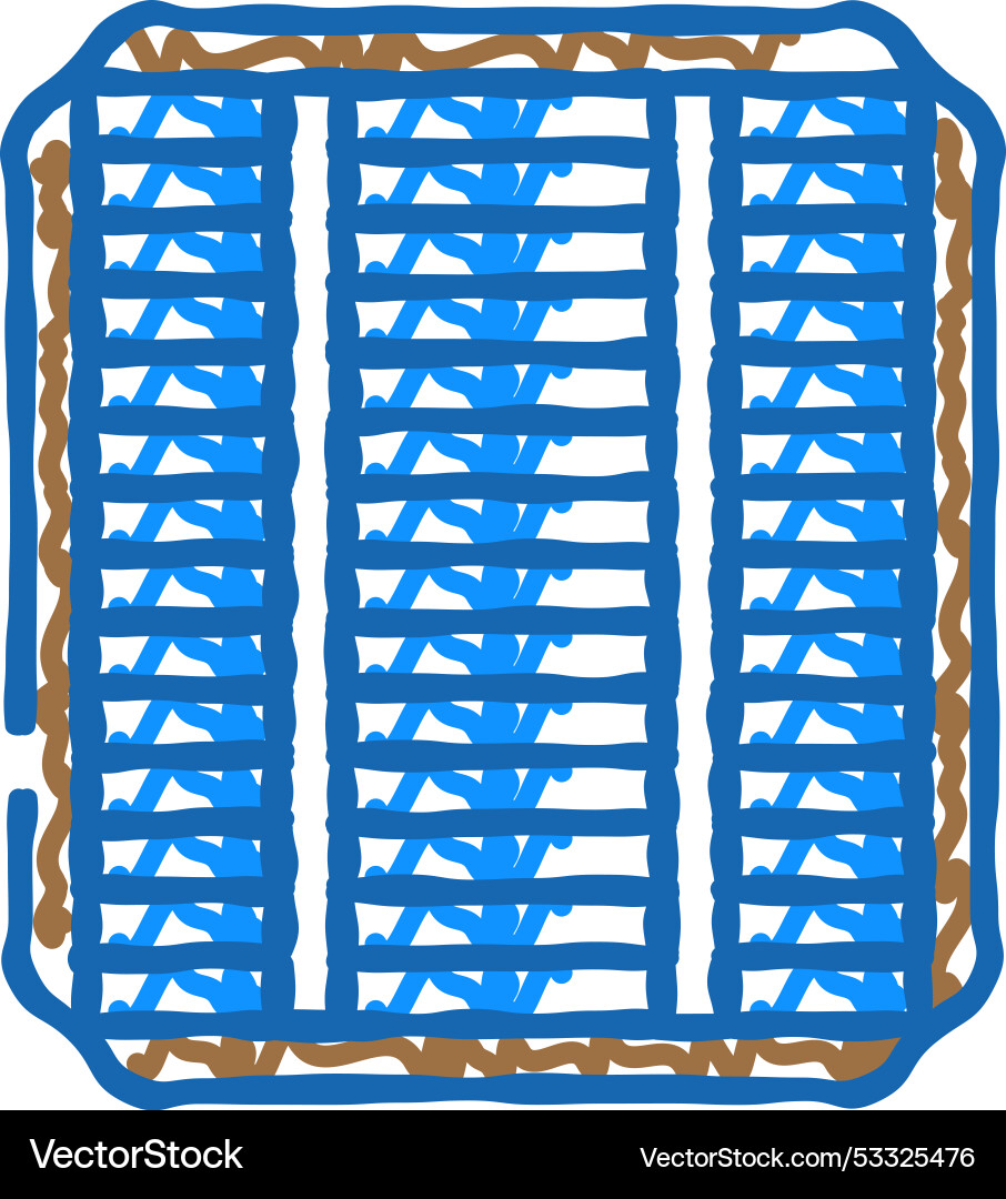Photovoltaic cells solar panel icon doodle Vector Image