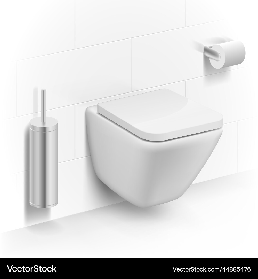 Toilet in white bathroom Royalty Free Vector Image