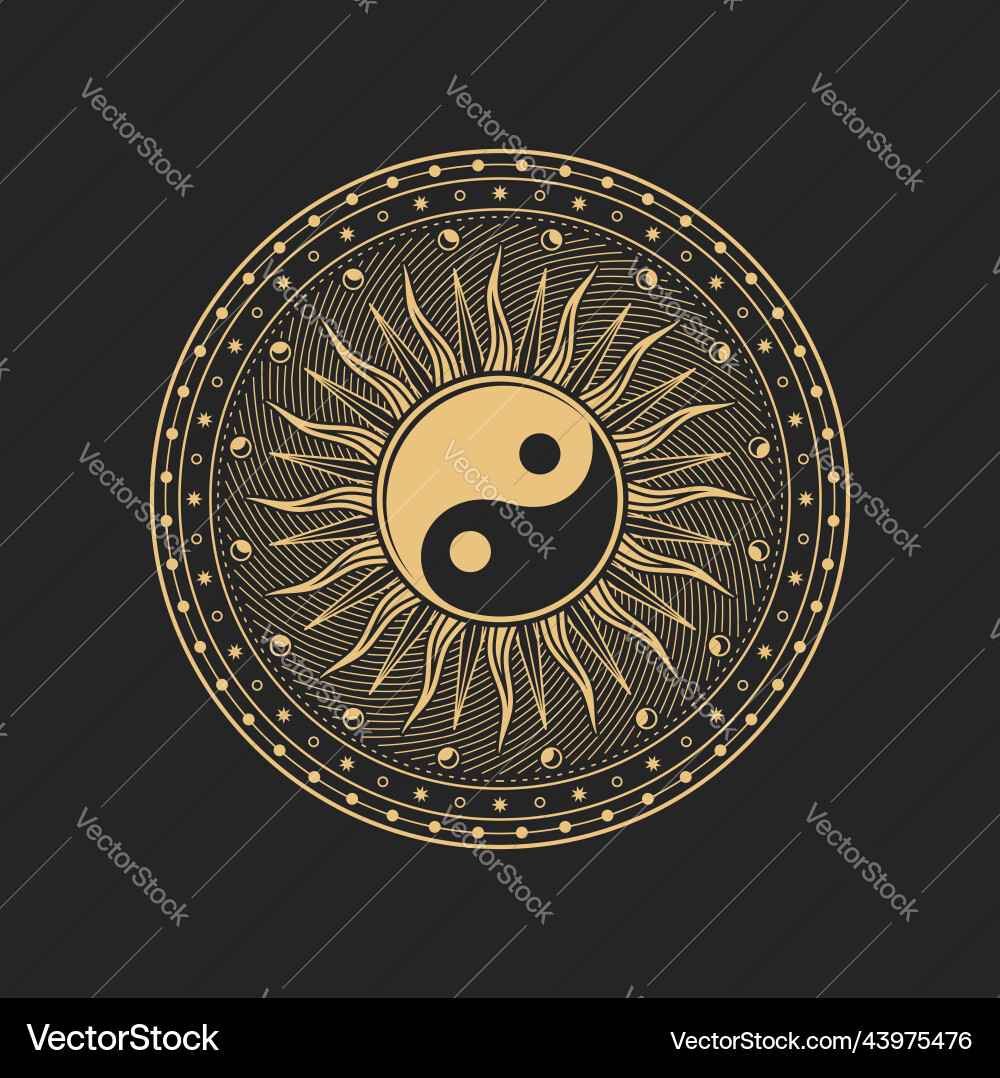 Yin Yang Sun Symbol Royalty Free Vector Image - VectorStock