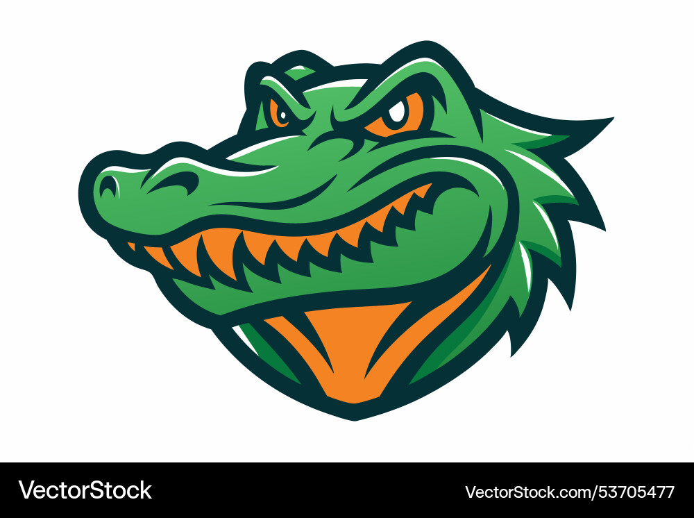 Alligator head mascot logo design Royalty Free Vector Image