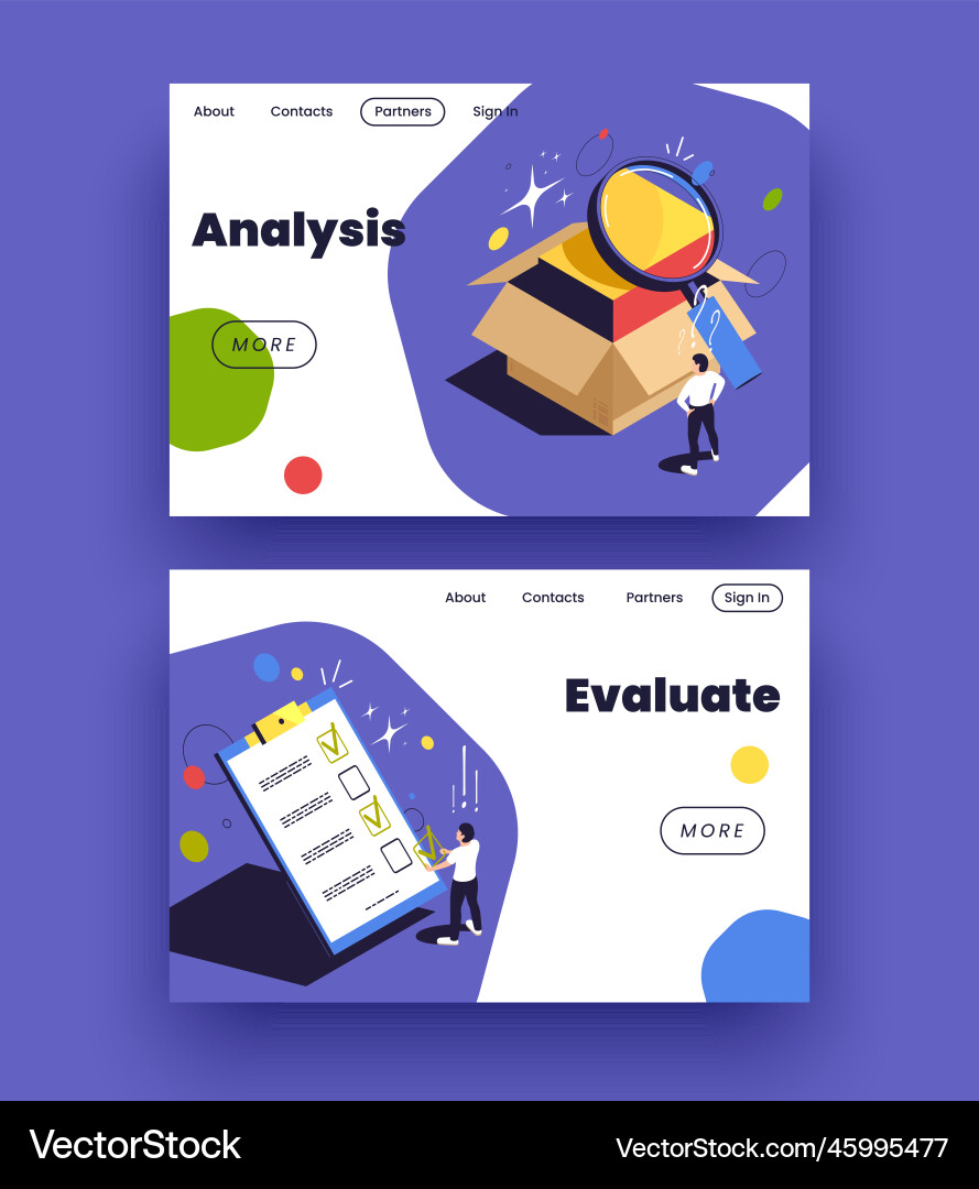Analysis and quality evaluation landing pages Vector Image
