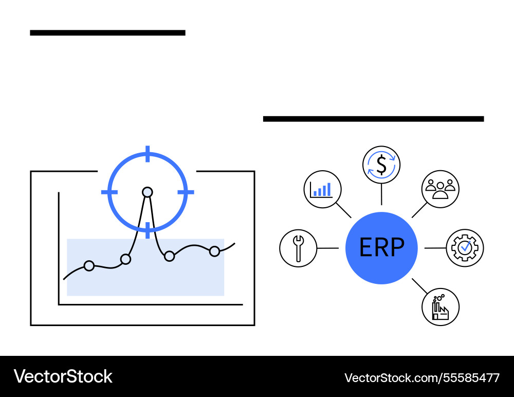 Business process optimization with erp system Vector Image